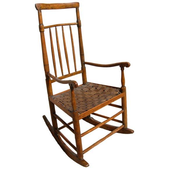 Carved Maple Rocking Chair at 1stDibs
