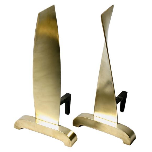 Pair of Art Moderne Andirons at 1stDibs