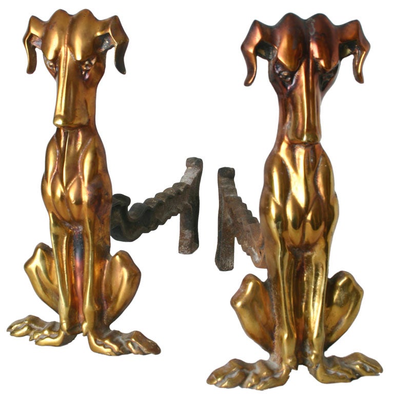 Pair of Hound Dog Andirons at 1stDibs