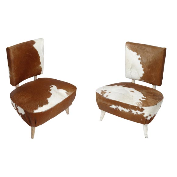 PAIR OF PONY SKIN CHAIRS at 1stDibs