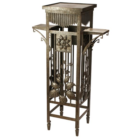 FER FORGE PLANT STAND WITH MARBLE TOPS at 1stDibs