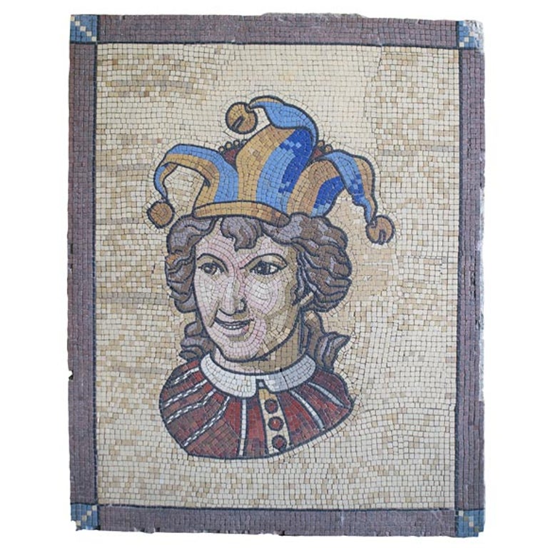 MOSAIC TILE PANEL OF JESTER at 1stDibs