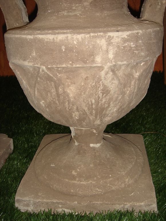 TWO Pair Cement Flower Urn Finials at 1stDibs