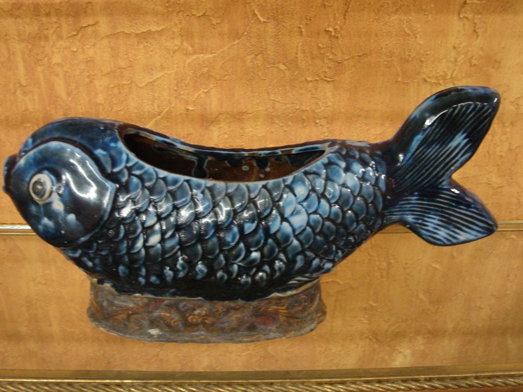 Two Ceramic Fish Planters at 1stDibs