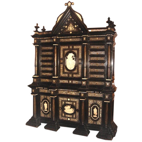 Italian ebony and ivory cabinet at 1stDibs
