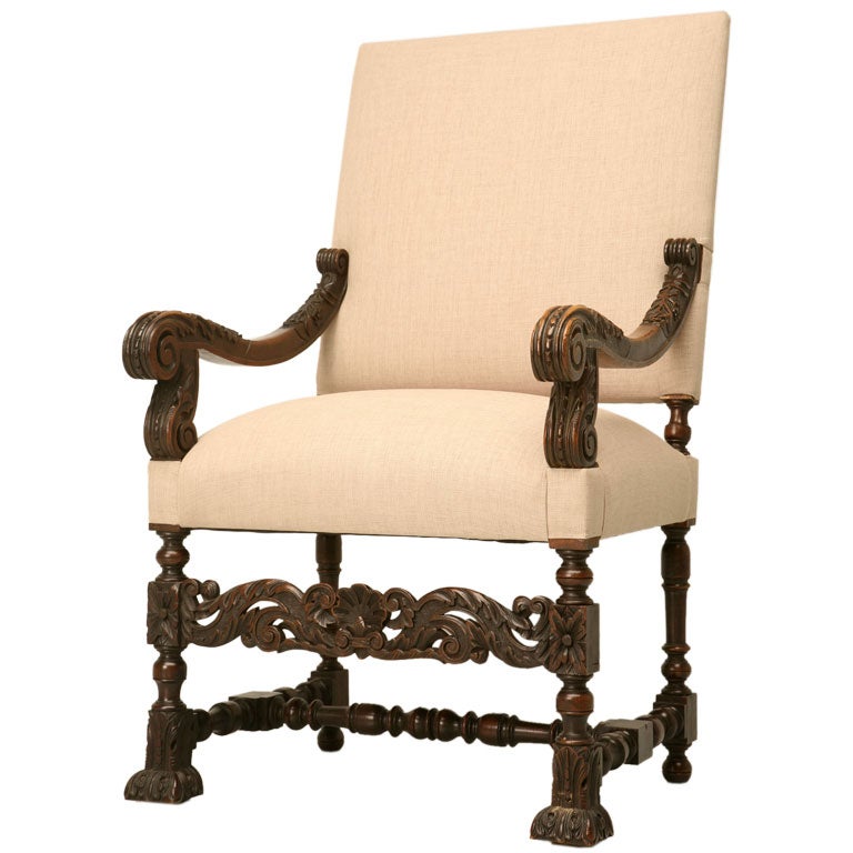c.1860 French Walnut Louis XIII Style Throne Chair at 1stDibs | louis ...