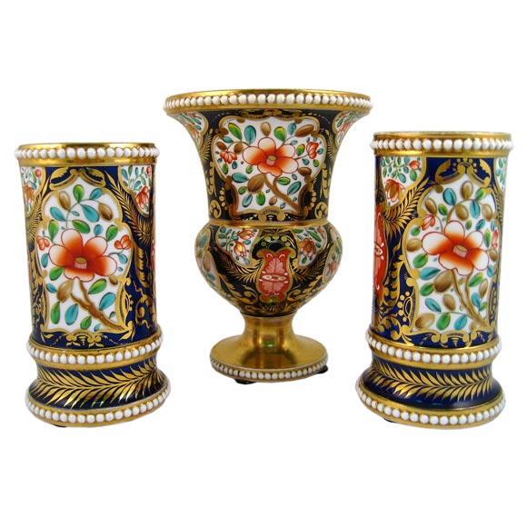 TRIO of Gorgeous Spode Vases, c. 1820 For Sale at 1stDibs