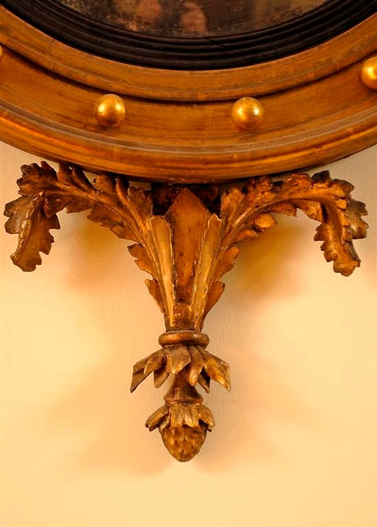 Regency Girondole Labeled Mirror with Candelabra and Eagle at 1stDibs