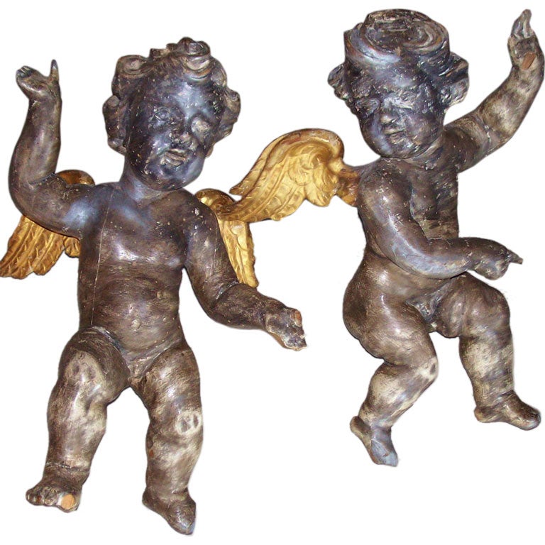 PAIR OF 18TH CENTURY ITALIAN ANGELS at 1stDibs