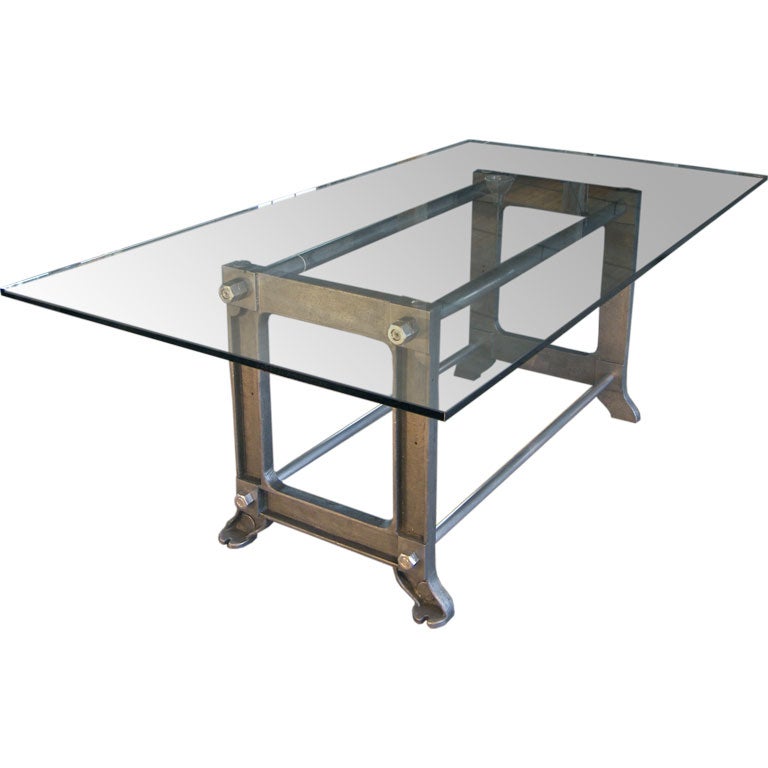 Industrial Cast Iron and Steel Table at 1stDibs