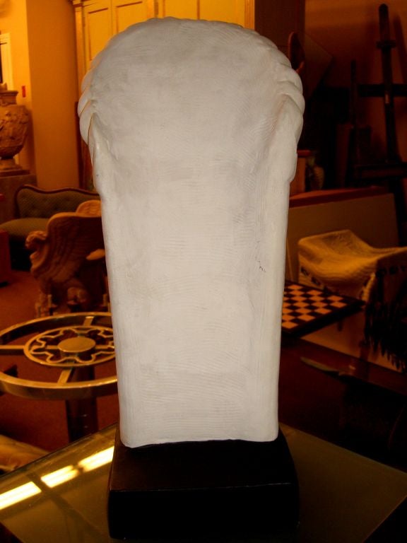 Artist monogrammed art deco stylized plaster bust of a male at 1stDibs