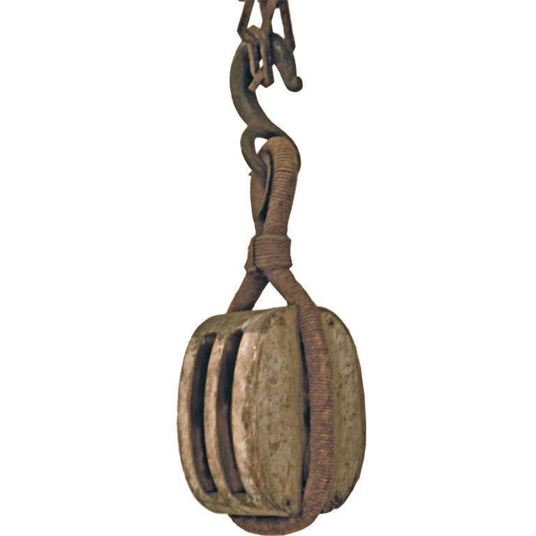 Large 19th Century Ships Block and Tackle at 1stDibs