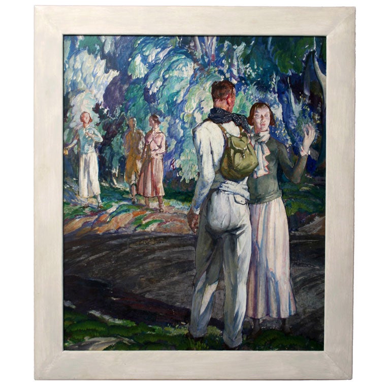 “Headlights” by Gerald Moira - Oil on board 1934 For Sale at 1stDibs