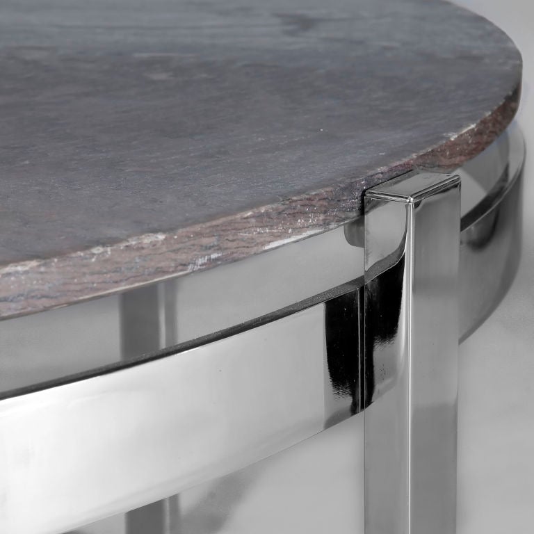 Chrome and Marble Coffee Table at 1stDibs