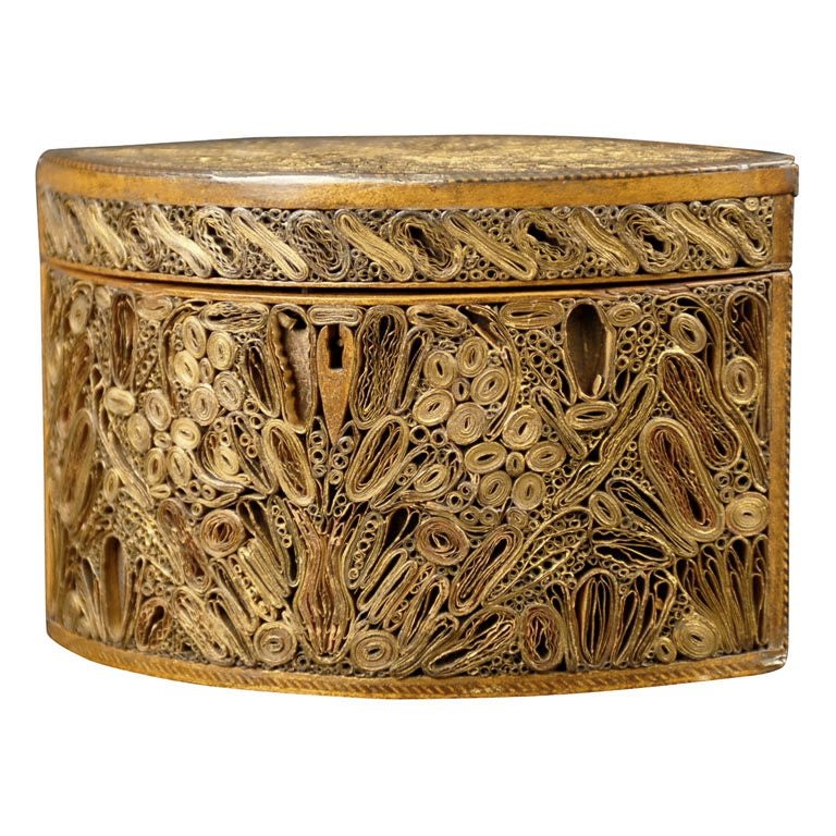 Convex George III period Rolled Paper Tea Caddy, c. 1780 at 1stDibs