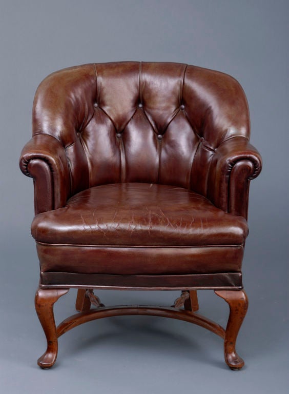 English Small Leather Club Chair at 1stDibs