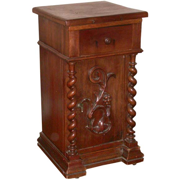 Rustic Twisted Column Façade Night Table For Sale at 1stDibs
