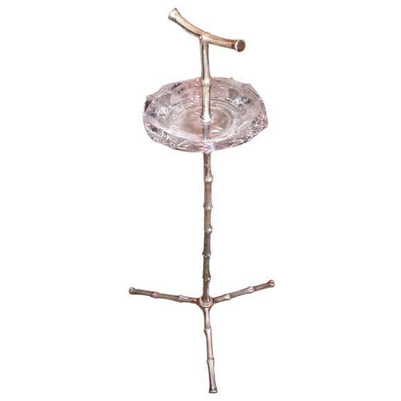 Bronze Bamboo Tri Foot Ashtray Stand For Sale at 1stDibs