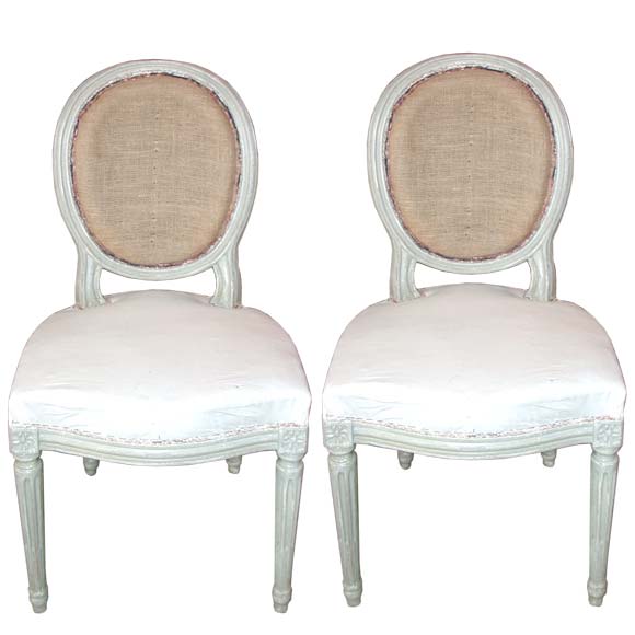 12 Louis XVI Style Medallion Back Dining Chairs For Sale at 1stDibs