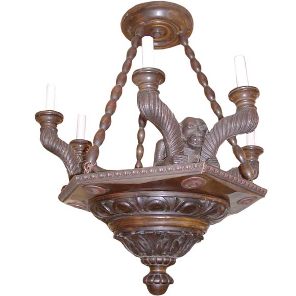 Colonial Monkey Ceiling Light For Sale at 1stDibs