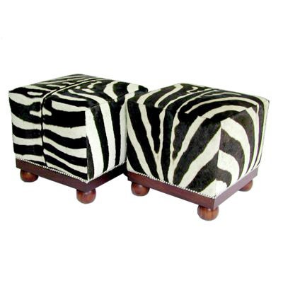 Pair of Zebra Stools For Sale at 1stDibs