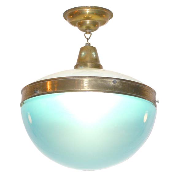 Turquoise Blue Opaline Blue Lantern Ceiling Light For Sale at 1stDibs