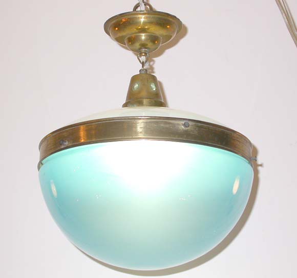 Turquoise Blue Opaline Blue Lantern Ceiling Light For Sale at 1stDibs