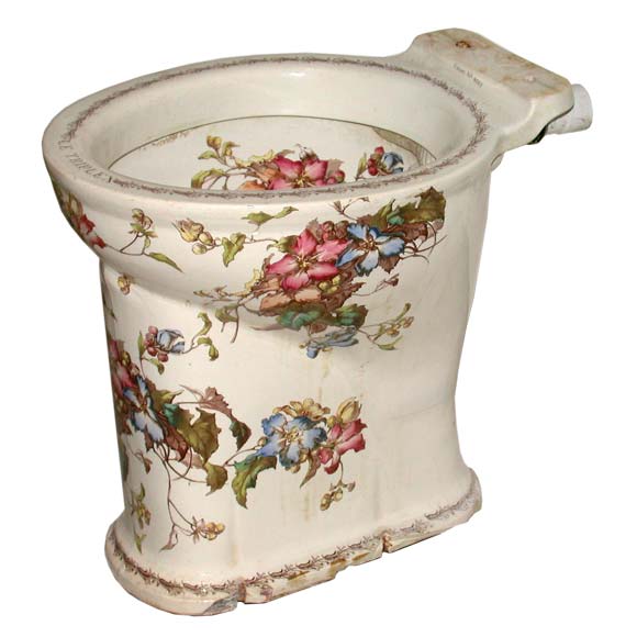 English Floral Porcelain Toilet For Sale at 1stDibs