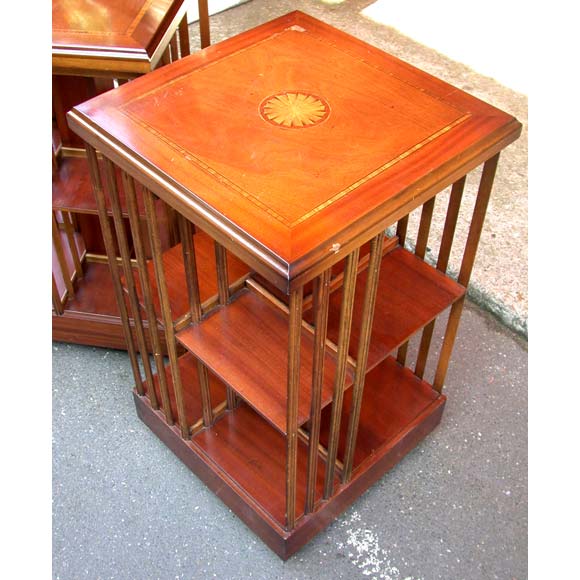Pair Square Rotating Book Shelf End Tables For Sale at 1stDibs ...