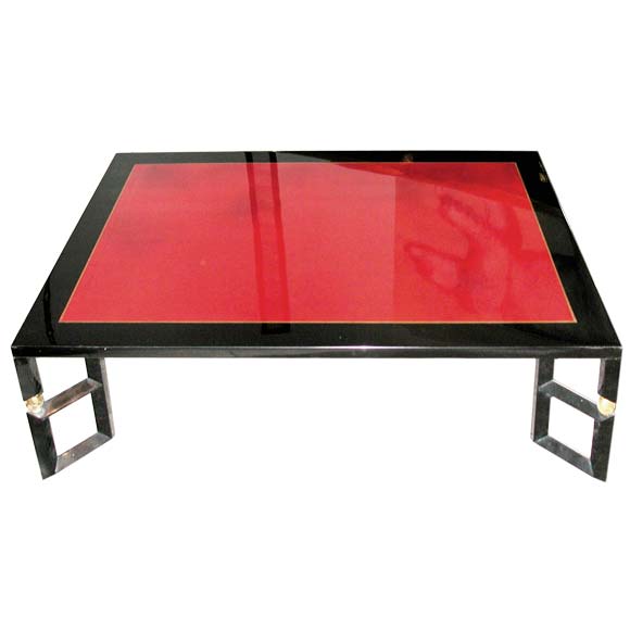 Japanese Style Lacquered Coffee Table For Sale at 1stDibs