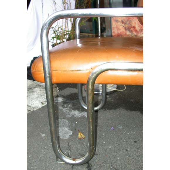 Pair of Bent Tube Frame Chairs by Kwok Hoi Chan For Sale at 1stDibs