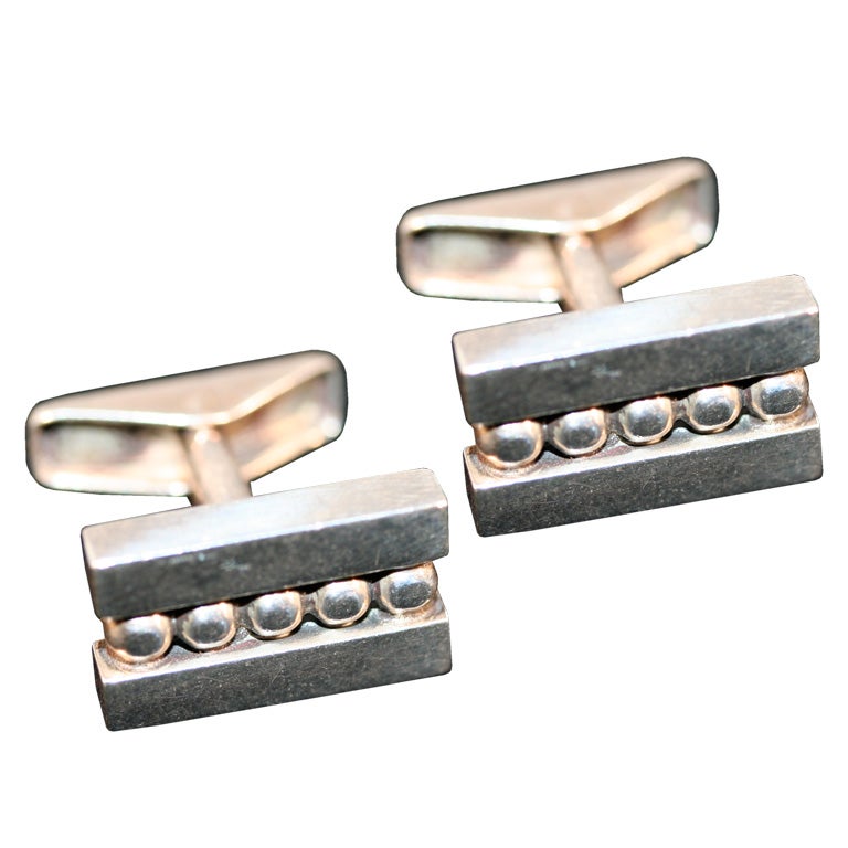 Cuff Links in Sterling Silver by Allan Adler at 1stDibs