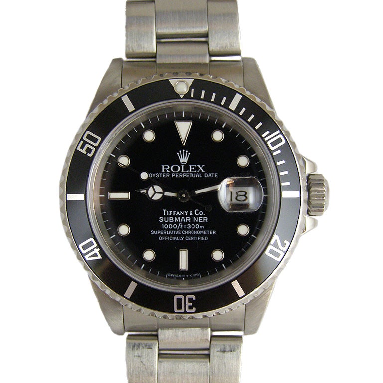 Rolex SS Submariner ref #16610 retailed by Tiffany and Co. at 1stDibs