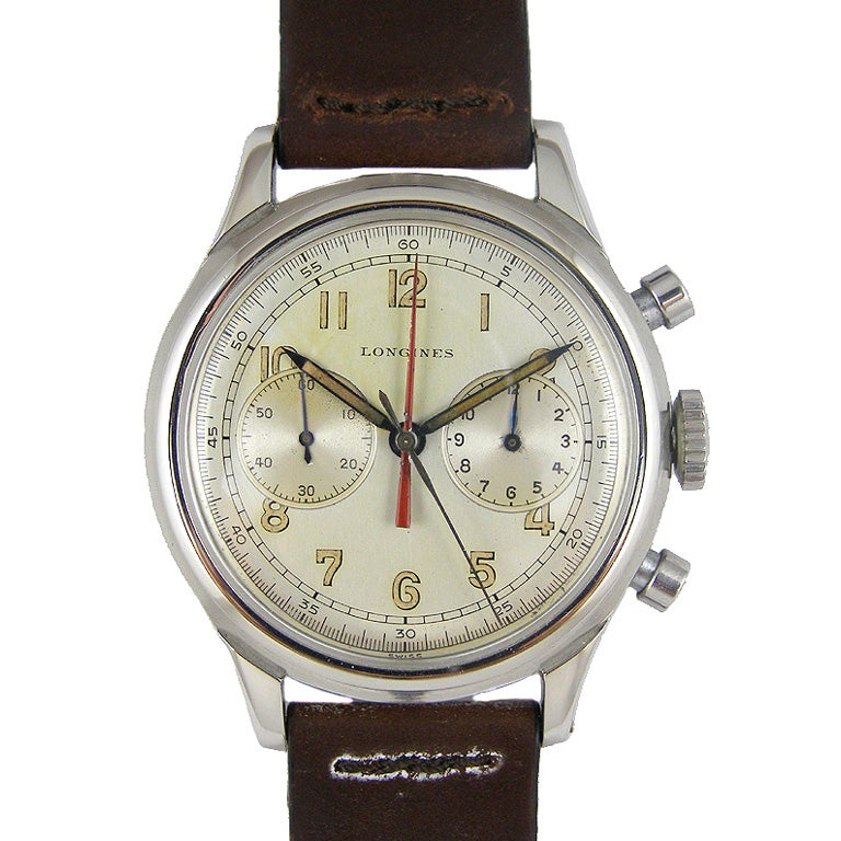 Longines Rare Aviator Chronograph 1945 Lindbergh Associated at 1stDibs