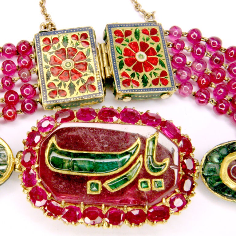 Ruby And Emerald Indian Bracelet at 1stDibs