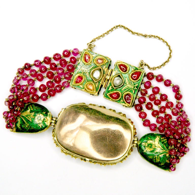 Ruby And Emerald Indian Bracelet at 1stDibs