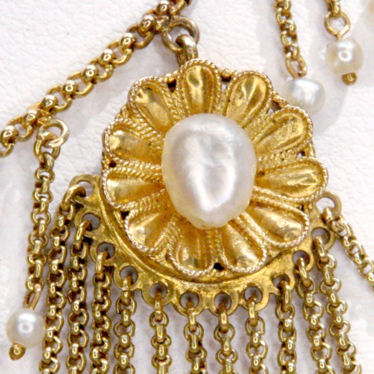 Victorian Gold Draped Chain Necklace at 1stDibs