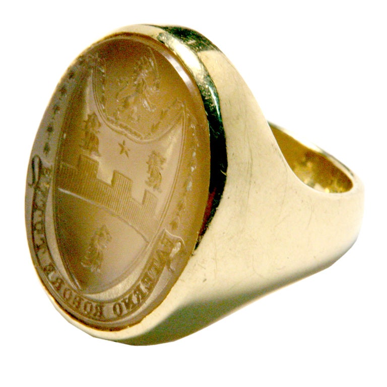 English Crest Seal Ring at 1stDibs | english signet ring
