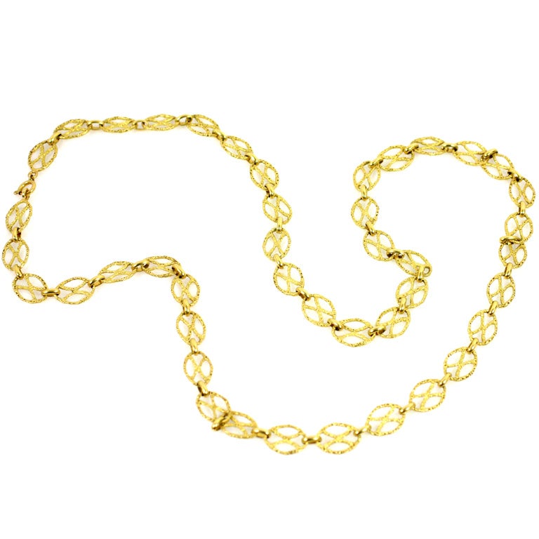 18 karat Gold Italian Link Necklace at 1stDibs