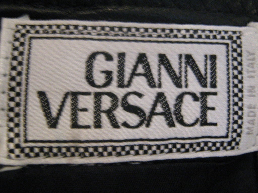 ICONIC Gianni Versace Gold Studded Leather Pencil Skirt at 1stDibs