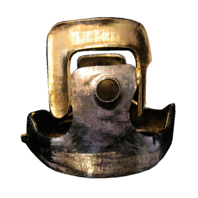 Pierre Cardin gold and silver tone cuff bracelet at 1stDibs