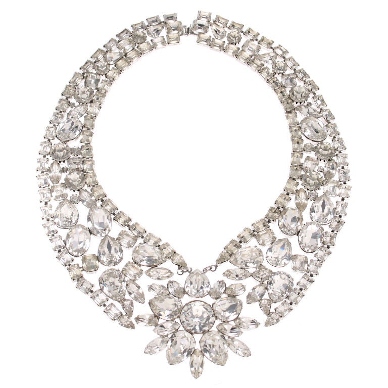 Gorgeous Hobe Rhinestone Necklace at 1stDibs
