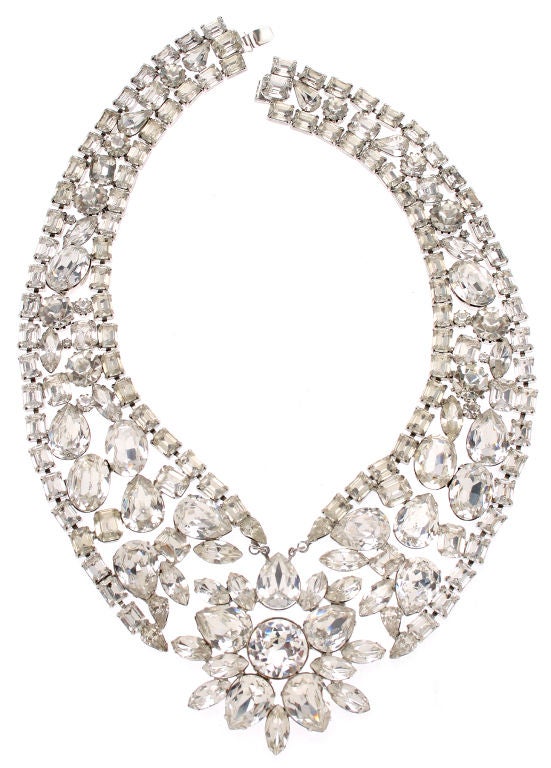 Gorgeous Hobe Rhinestone Necklace at 1stDibs