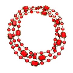 Poured Glass Maison Gripoix CHANEL Chicklet Necklace For Sale at 1stDibs