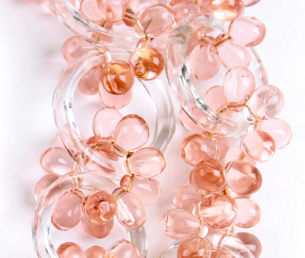 Fabulous French Poured Glass Beaded Necklace at 1stDibs