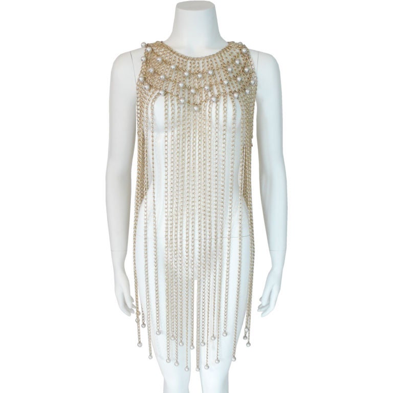 Gold Chain and Pearl Vest at 1stDibs