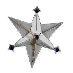 Spratling Star Pin 6 Points Sterling Silver and Amethysts For Sale at ...
