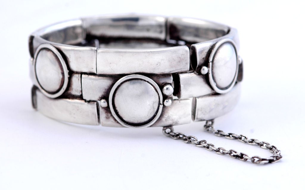 WILLIAM SPRATLING STERLING SILVER DISK LINK BRACELET at 1stDibs