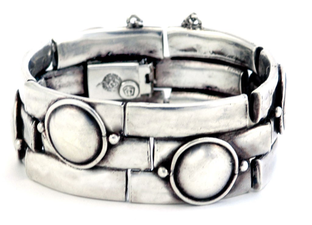 WILLIAM SPRATLING STERLING SILVER DISK LINK BRACELET at 1stDibs