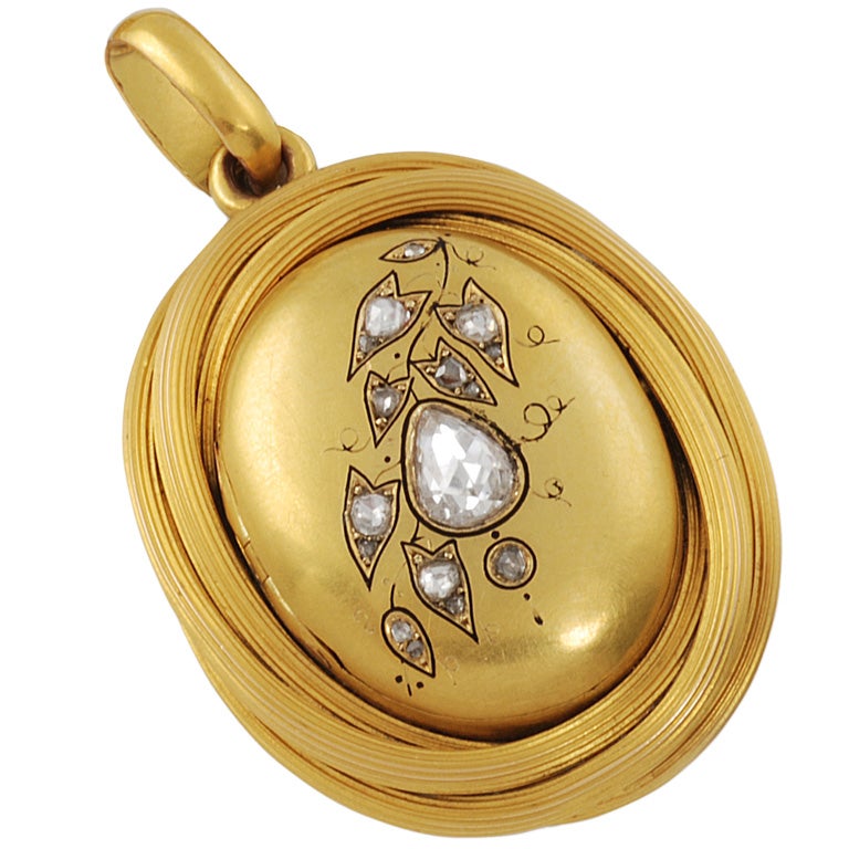 Antique Gold and Diamond Locket at 1stDibs